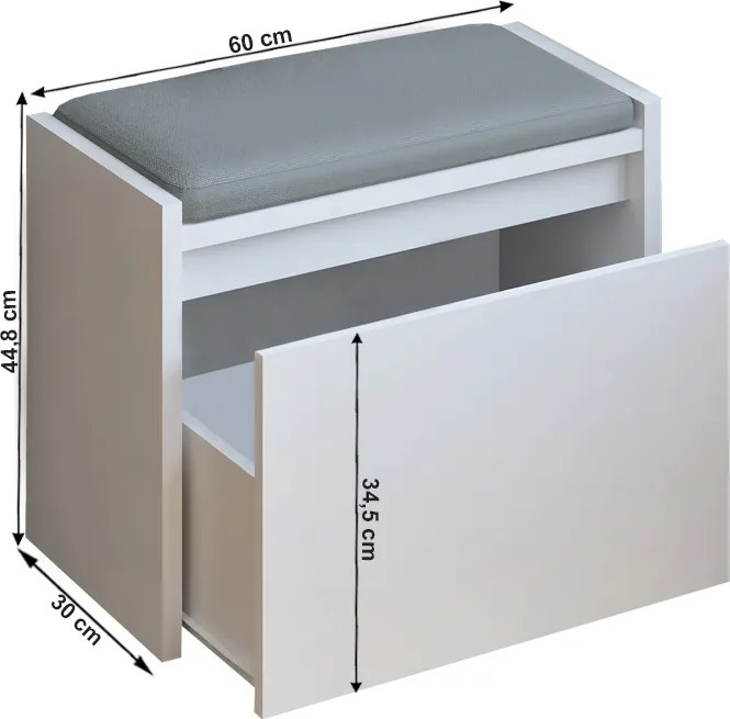 Lavice s úložným prostorem BERGI bílá Tempo Kondela