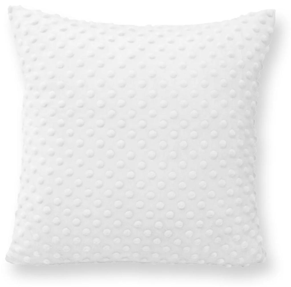 GADEO dekorační polštář Minky dot, bílá Rozměr: 40x40 cm
