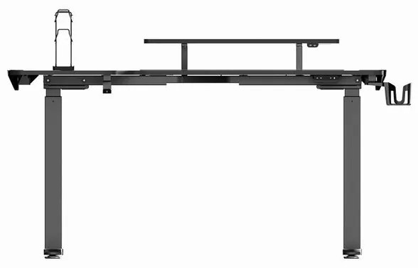 Lama Plus Herní stůl ULTRADESK WINGER – 111x155x60 cm, elektricky nastavitelná výška, RGB podsvícení, černá