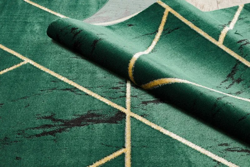 Dywany Łuszczów, Kusový koberec Emerald geometric 1012 green and gold, 200x290, zelená, chodba / předsíň