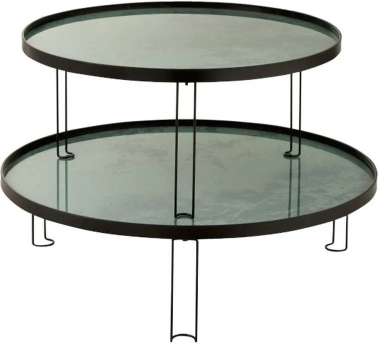Set 2 kovových odkládacích stolků Roundy mint - Ø 94*28 cm