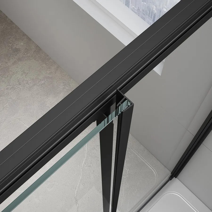 Polysan Polysan, EASY BLACK čtvercová sprchová zástěna 800x800mm, čiré sklo, EL5215B