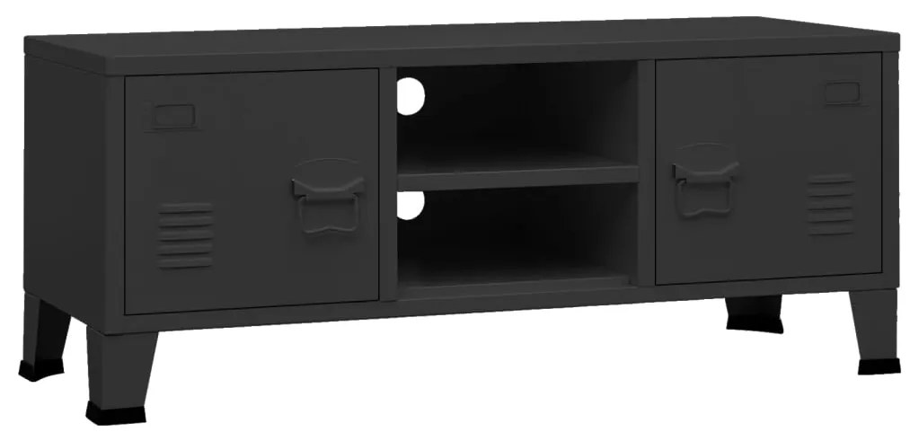 339618 vidaXL Industriální TV skříňka černá 105 x 35 x 42 cm kov