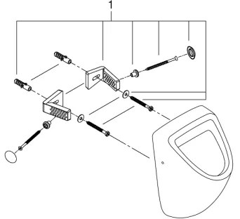 GROHE 39438000 - Pisoár BAU CERAMIC 337 × 355 × 552 mm keramika/bílá