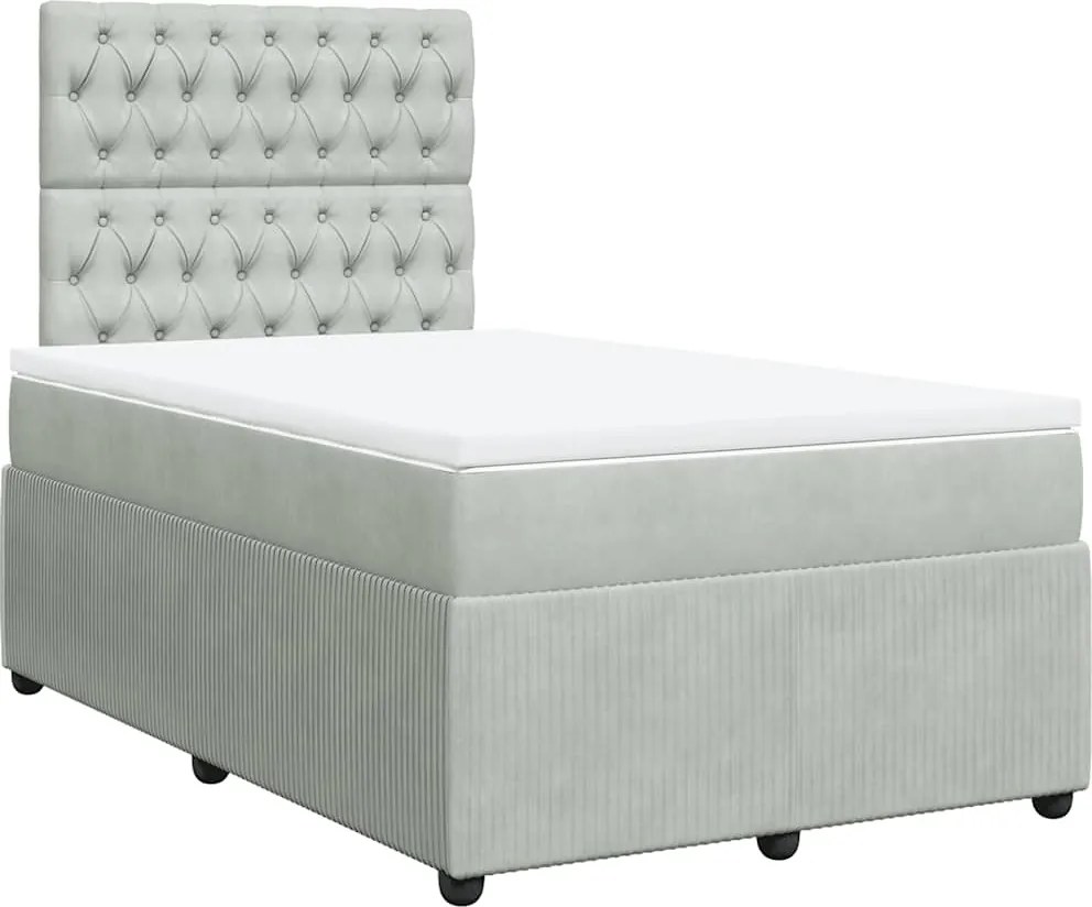 Box spring postel s matrací světle šedá 120 x 200 cm samet 3294616