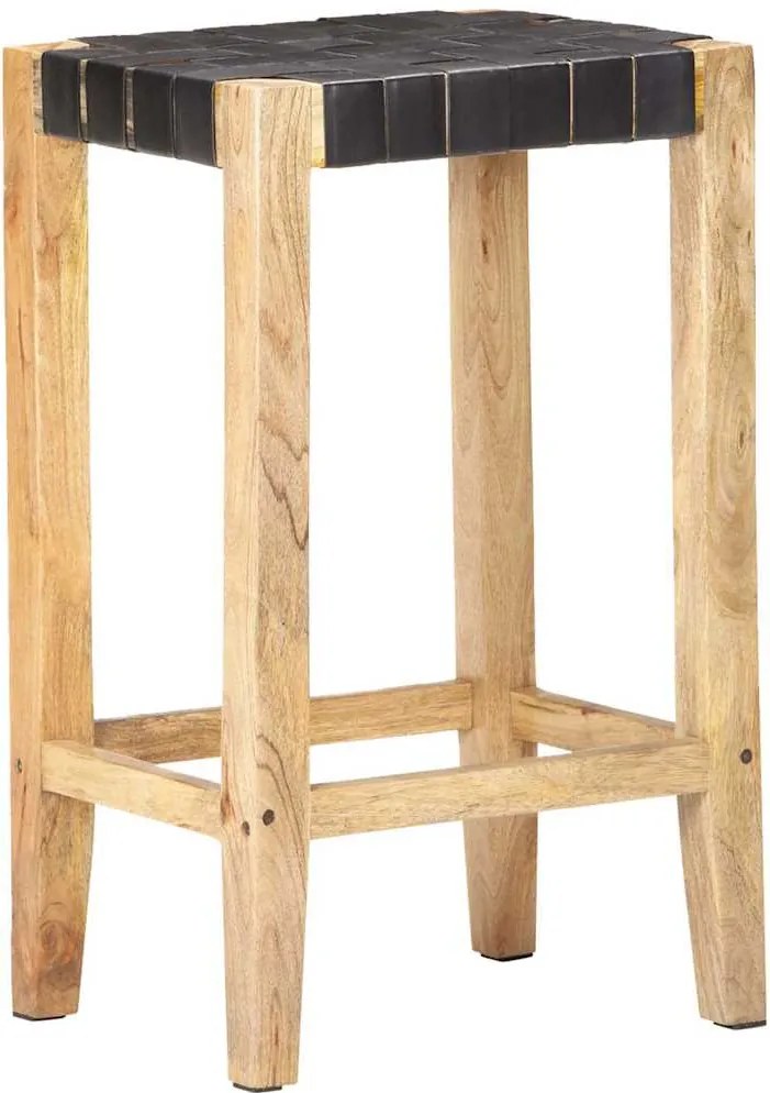 vidaXl Barové stoličky 2 ks černé pravá kůže 75 cm 321835