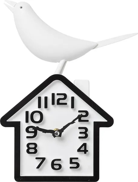 Nástěnné hodiny Bird White