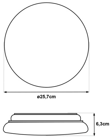 LED Stropní svítidlo se senzorem pohybu LENA LED/12W/230V pr. 25,7 cm bílá