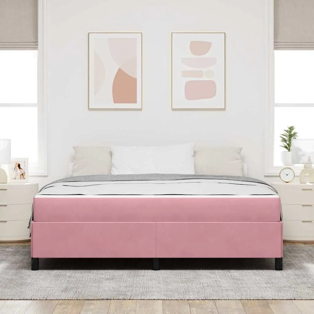 Rám postele Růžová 180 x 200 cm textil 3399083