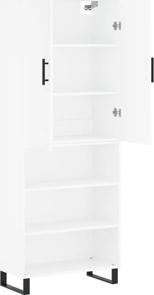 vidaXL Skříň highboard 69,5 x 34 x 180 cm kompozitní dřevo [3196091] Barva: bílá s vysokým leskem