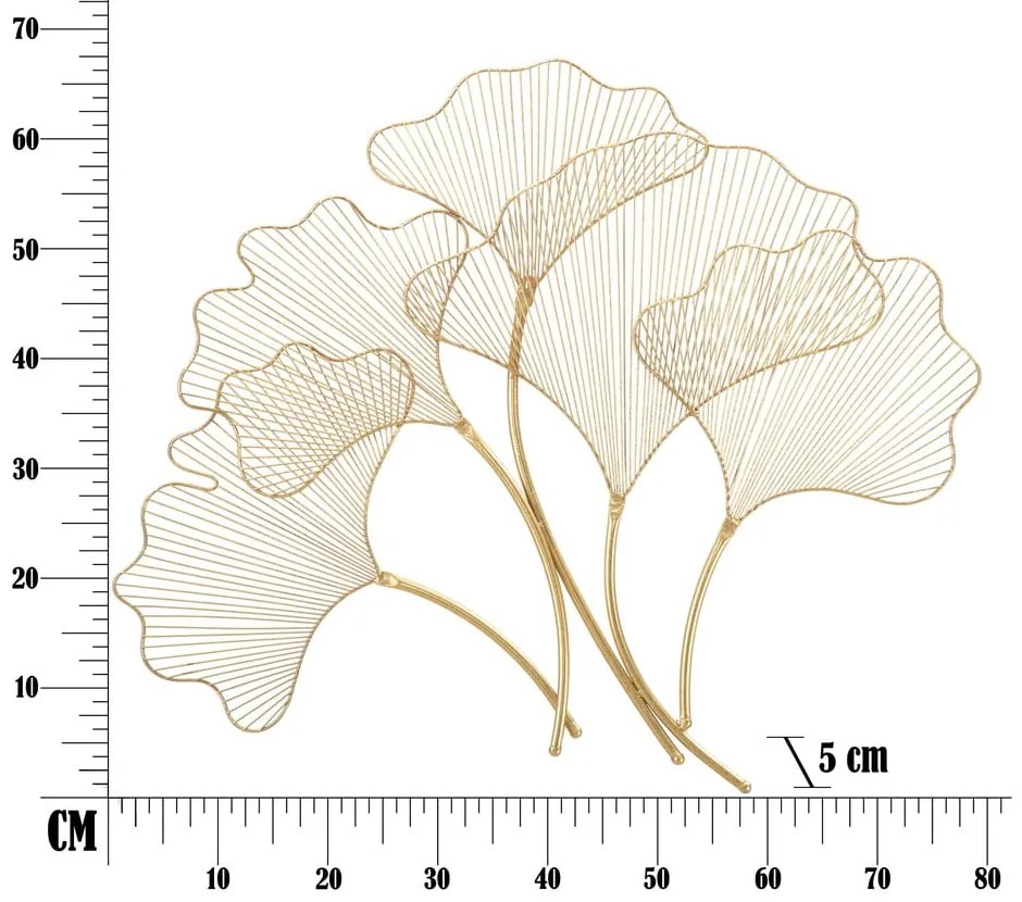 Kovová nástěnná dekorace 79x68 cm Leaf – Mauro Ferretti