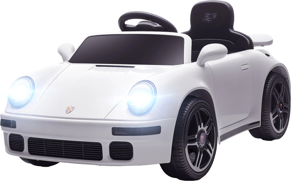 AIYAPLAY dětské elektrické auto, 12V elektrické vozidlo, 2,4G dálkové ovládání, světlomety, hudba, klakson, 103 x 55 x 44 cm, bílá