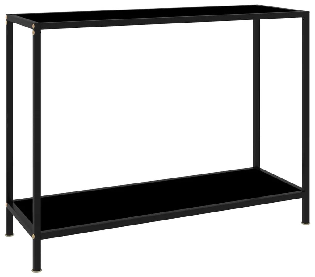 Konzolový stolek černý 100 x 35 x 75 cm tvrzené sklo 322836