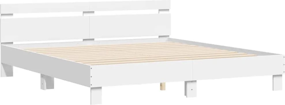 Rám postele s čelem a LED osvětlením bílý 180 x 200 cm 3207525