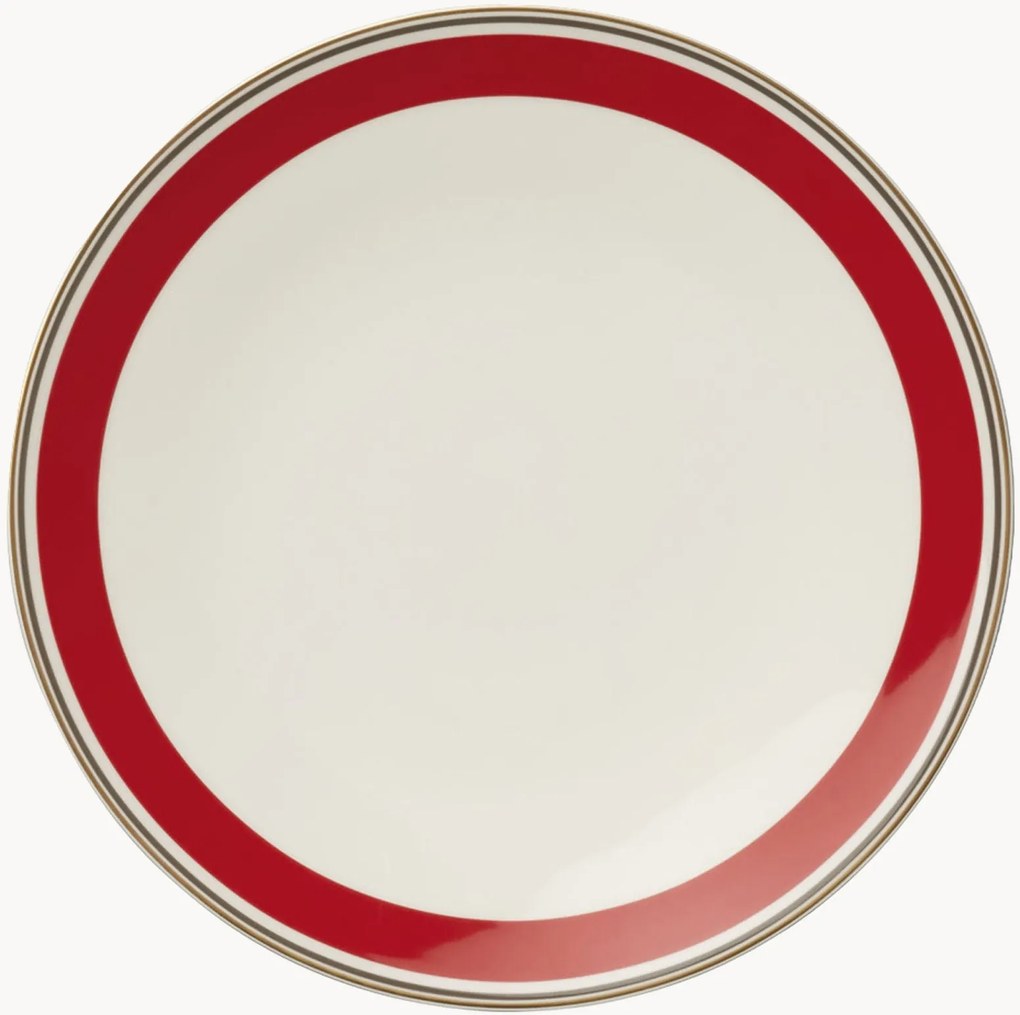 Sada mělkých talířů z kostního porcelánu Capri, 6 dílů