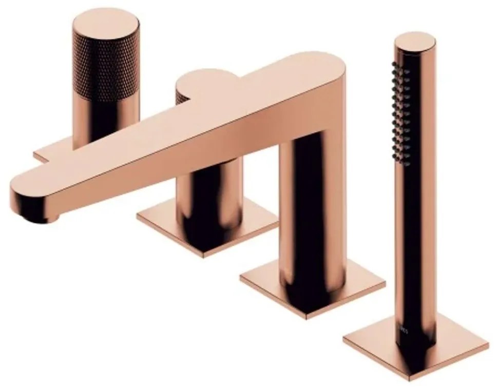 OMNIRES Contour - Baterie na okraj vany, 4-otvorová instalace, kartáčovaná měď CT8032CPB