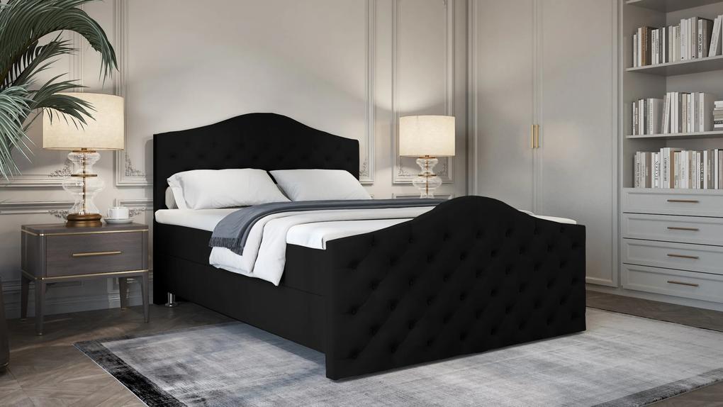 SFAB Kontinentální čalouněná postel ROMA (160x200 cm) Látka Velutto: Velutto 32 - Vínová