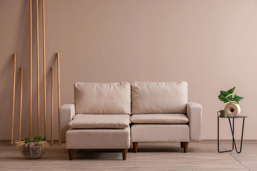 Hanah Home Rohová pohovka LUNGO MINI krémová