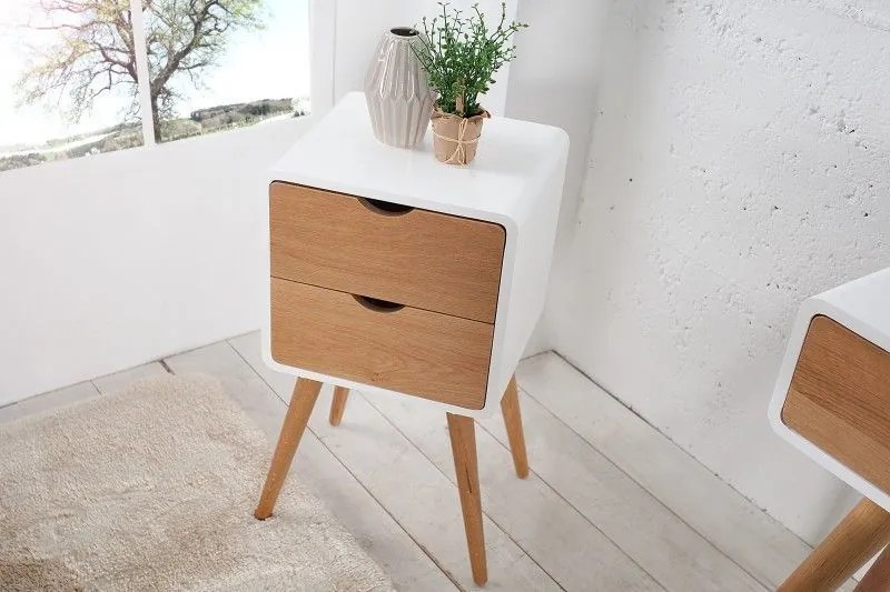 Deflee noční stolek SCANDINAVIA DRAWER DAB36434MDF lakované, dubové dřevo  35 cm x 70 cm x 30 cm