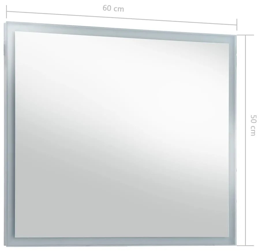 vidaXL Marketos Koupelnové nástěnné zrcadlo s LED osvětlením 60 x 50 cm