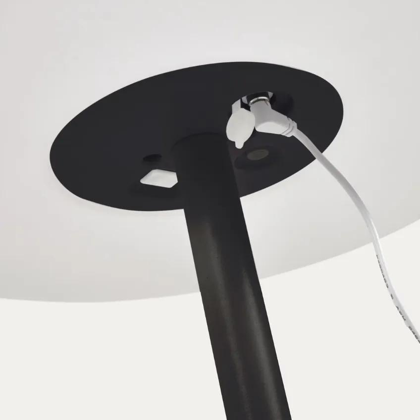 OnaDnes -20% Bílá plastová solární stojací LED lampa Kave Home Amaray 120 cm s černou podstavou