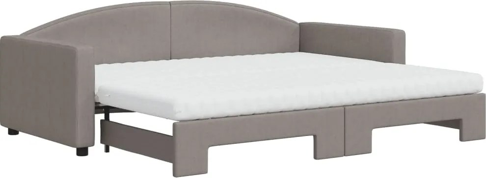 Válenda s přistýlkou a matracemi taupe 90 x 200 cm textil 3197209
