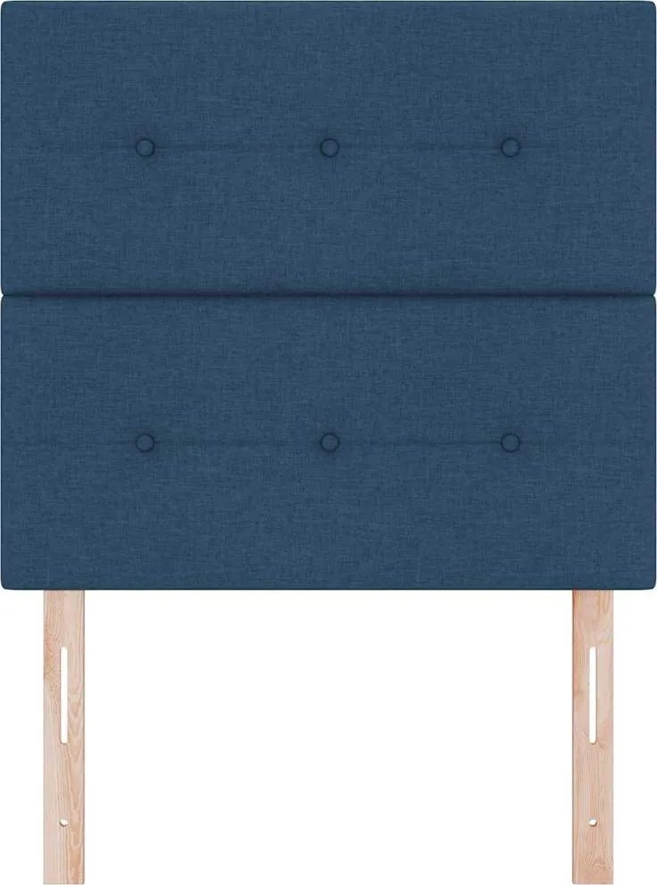 Výškově nastavitelné čelo postele s čelo Modrá 90 cm textil 3337801