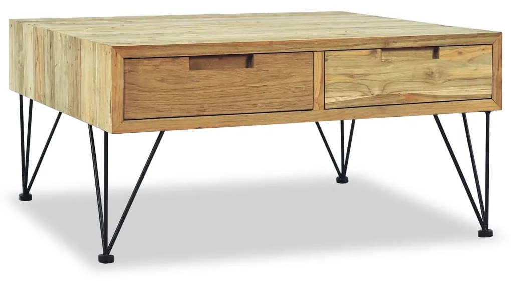 Konferenční stolek, masivní teak, 80x80x40 cm - Default Title