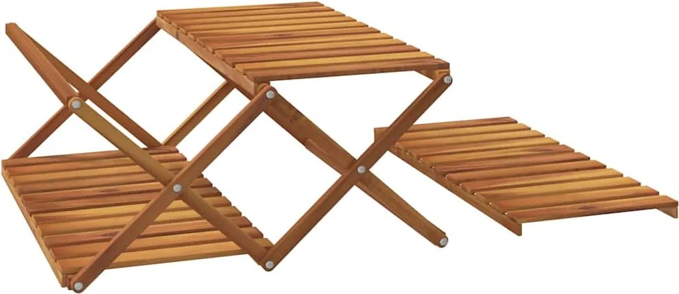 3patrový skládací regál 70 x 31 x 63 cm masivní akáciové dřevo 153328