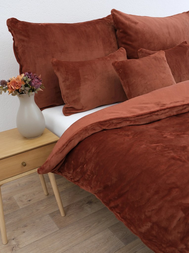 MK Lůžkoviny Prodloužené mikroplyšové povlečení Exclusive – Laura terakota