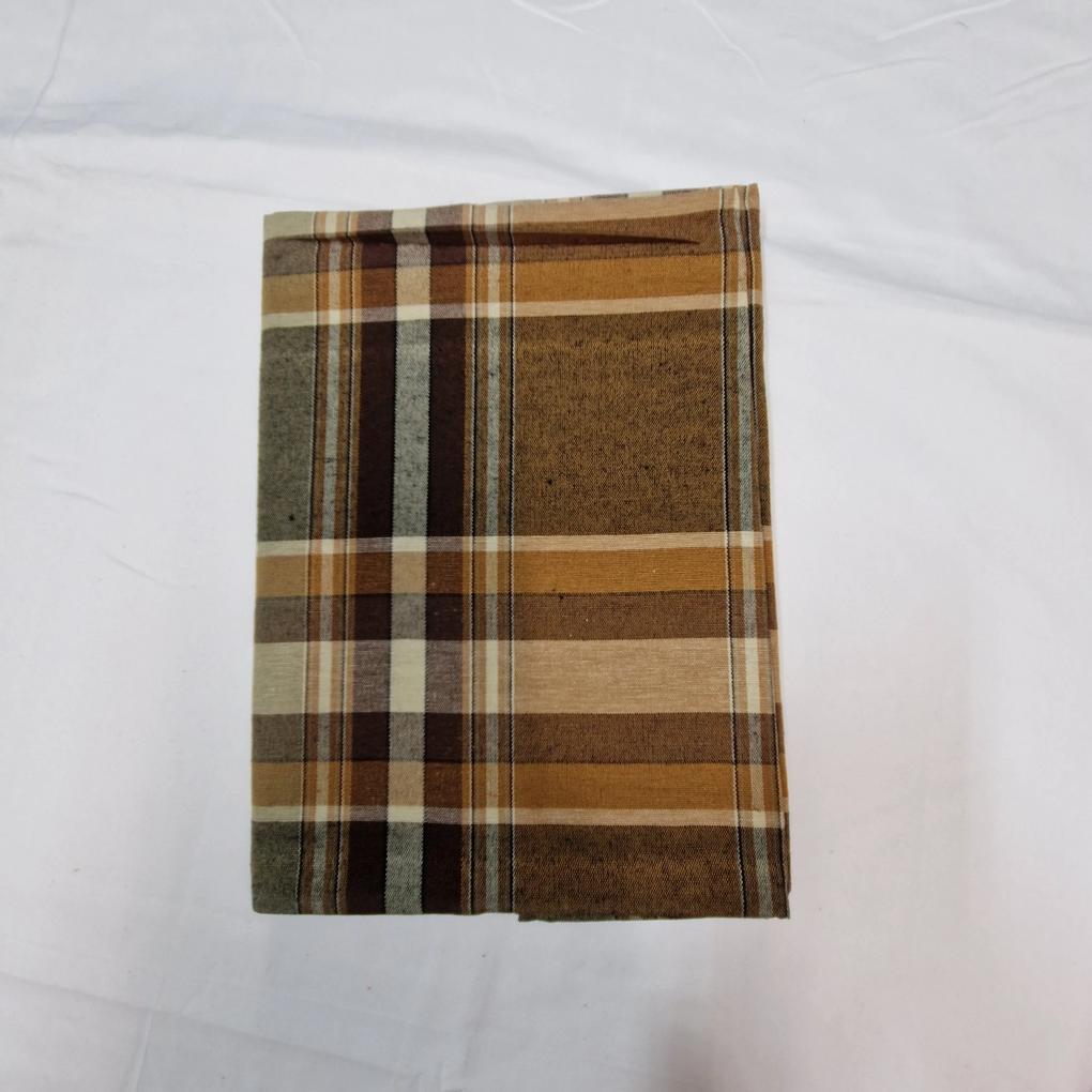 Textilní ubrus 120x140cm, hnědý - károvaný