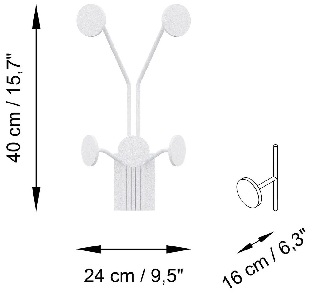 Nástěnný kovový háček Giraffe 24 cm bílý
