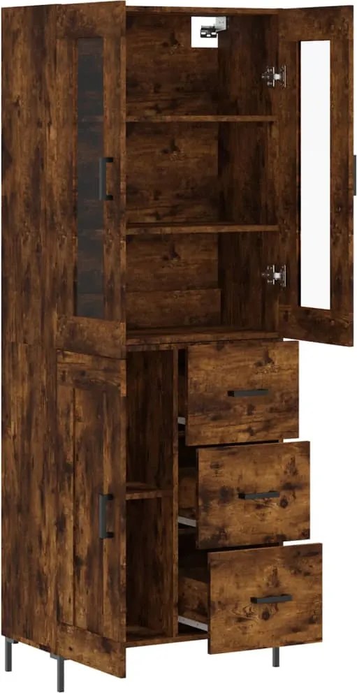 Skříň highboard kouřový dub 69,5 x 34 x 180 cm kompozitní dřevo 3198662