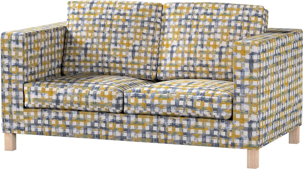 Potah na pohovku IKEA Karlanda 2-místná, krátký barva modrá látka pletený vzor, vzorované