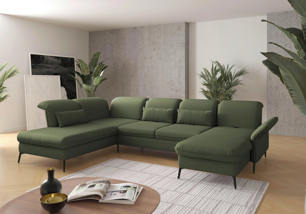XXXLutz SEDACÍ SOUPRAVA, textil, olivově zelená Sit & More - Sedací soupravy - 00014401182R
