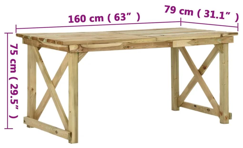 Zahradní stůl 160 x 79 x 75 cm dřevo