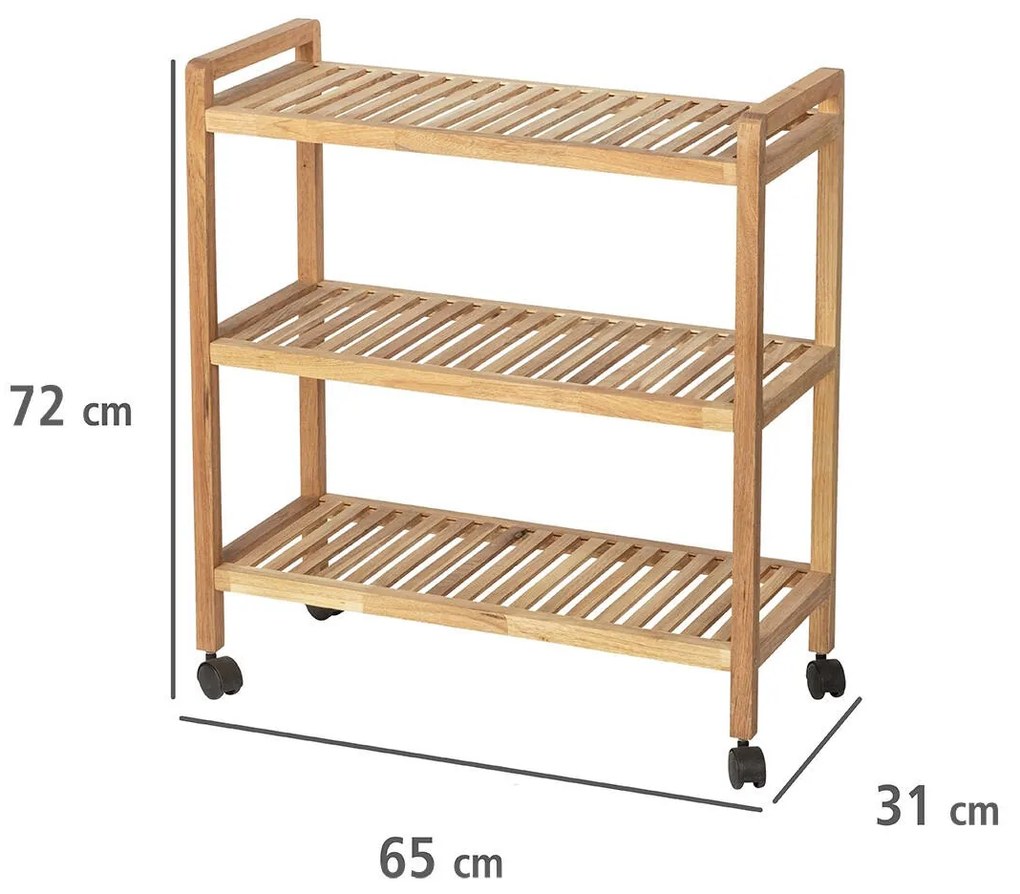 Regál na kolečkách do koupelny NORWAY, 3 police, WENKO