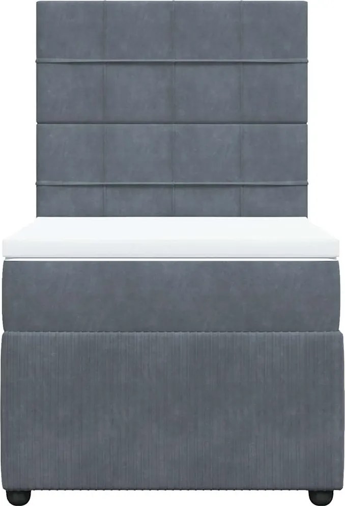Box spring postel s matrací tmavě šedá 80 x 200 cm samet 3292191