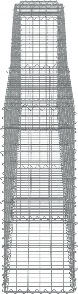 Klenuté gabionové koše 4 ks 400x30x80/100 cm pozinkované železo 3146855