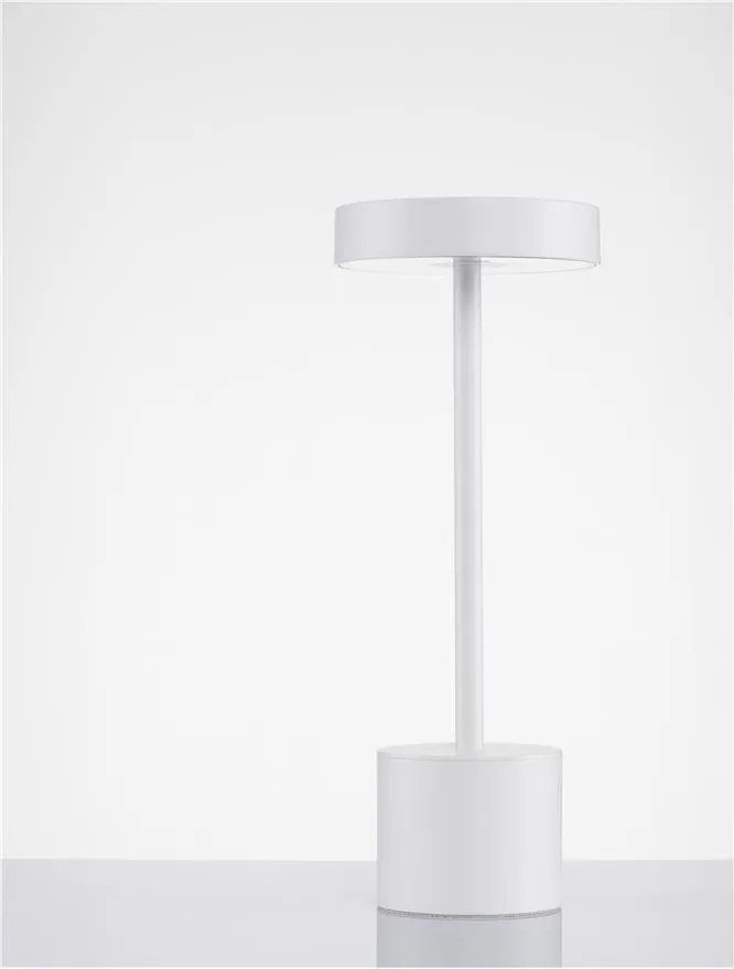 NV 9002863 Venkovní stolní lampa FUMO bílý hliník a akryl LED 2W 3000K 220-240V 163st. IP54 vypínač na těle / USB kabel - NOVA LUCE