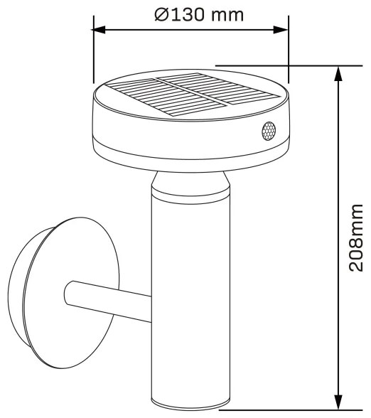LED Solární nástěnné svítidlo se senzorem GWINEA LED/4,5W/3,7V IP44 černá