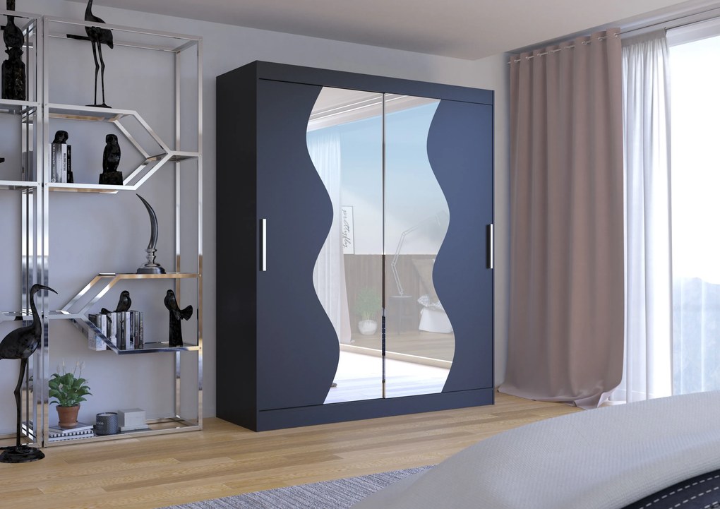 ADRK Furniture Posuvná skříň s zrcadlem MEDISON 180 ADRK-SW-MED-B-180
