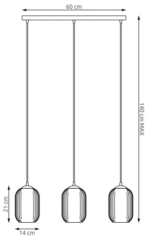 Lustr na lanku VERDI 3xE27/15W/230V černá/šedá