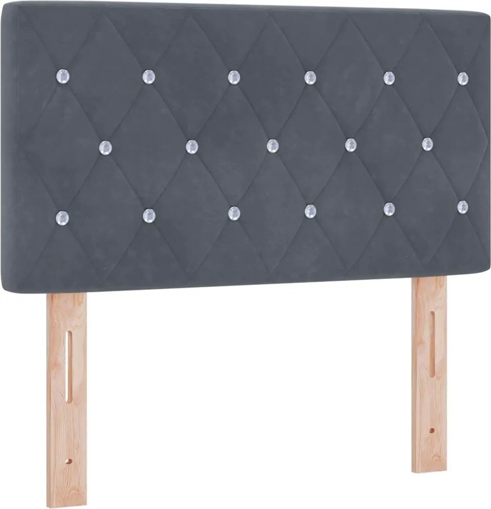 Postel s boxspringem s matrací Tmavě šedá 80 x 200 cm samet 3339069