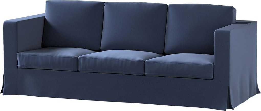 Potah na pohovku IKEA  Karlanda 3-místná nerozkládací, dlouhý barva tmavě modrá látka sametová