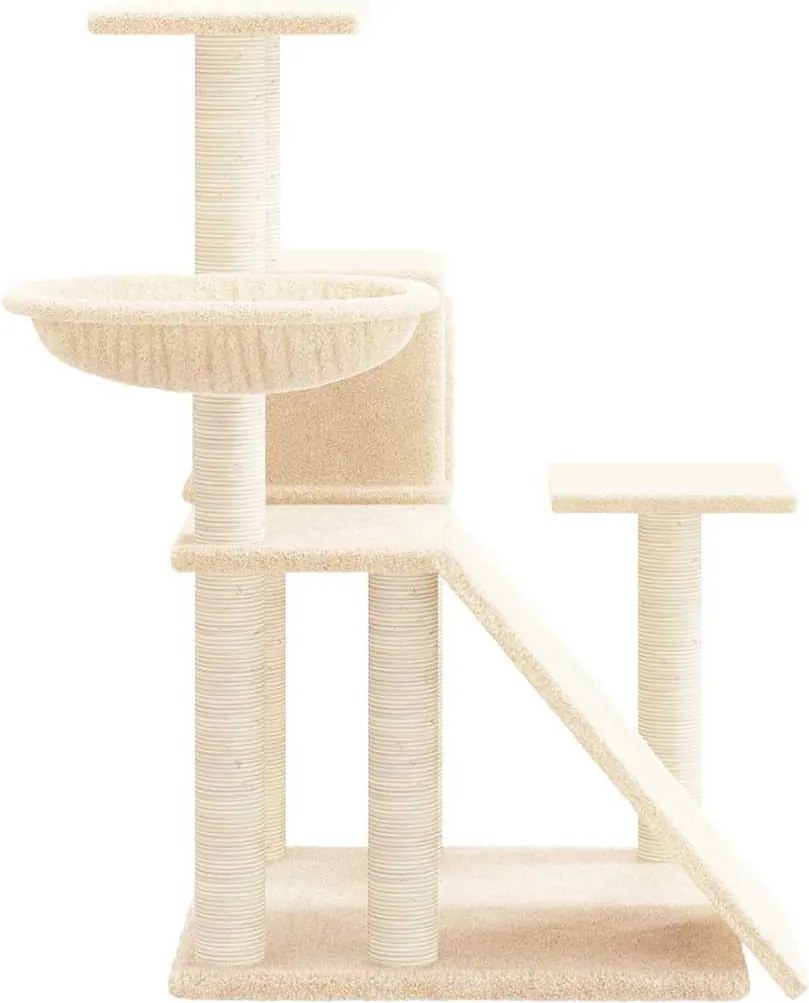 Škrabadlo pro kočky se sisalovými sloupky krémové 82 cm 171660