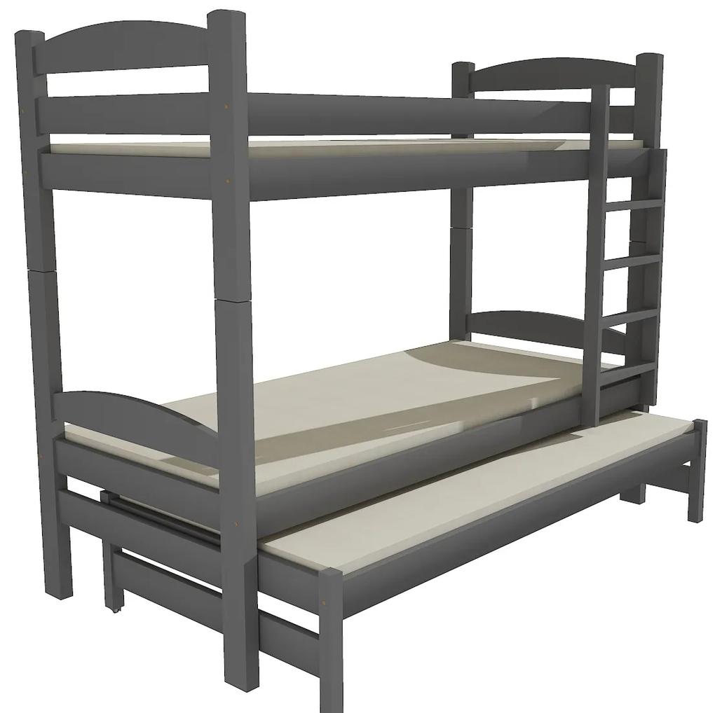 Patrová postel s výsuvnou přistýlkou PPV 010 80 x 200 cm - šedá