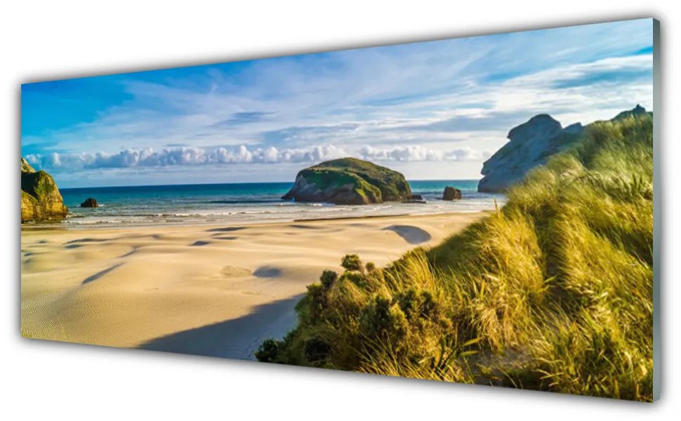 akrylový obraz Pláž Kameny Krajina 125x50 cm