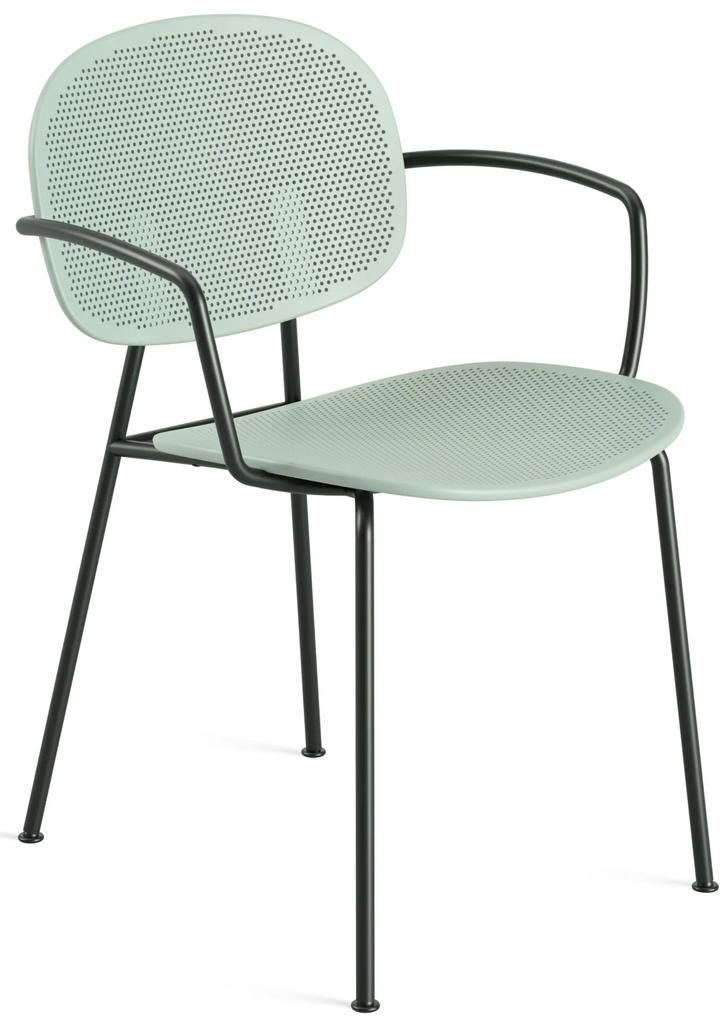 Venkovní židle z recyklovaného plastu Tondina Slim s opěradly Barva kovové konstrukce: Matt black 31, Barva sedáku a opěradla z recyklovaného plastu:…