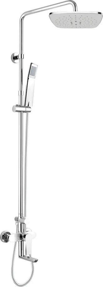 Mereo Mereo, Nástěnná baterie Dita 150 mm se sprch. soupravou,otoč.ramínkem, ruční a talíř. sprchou 225x225mm, CBE60101SBD